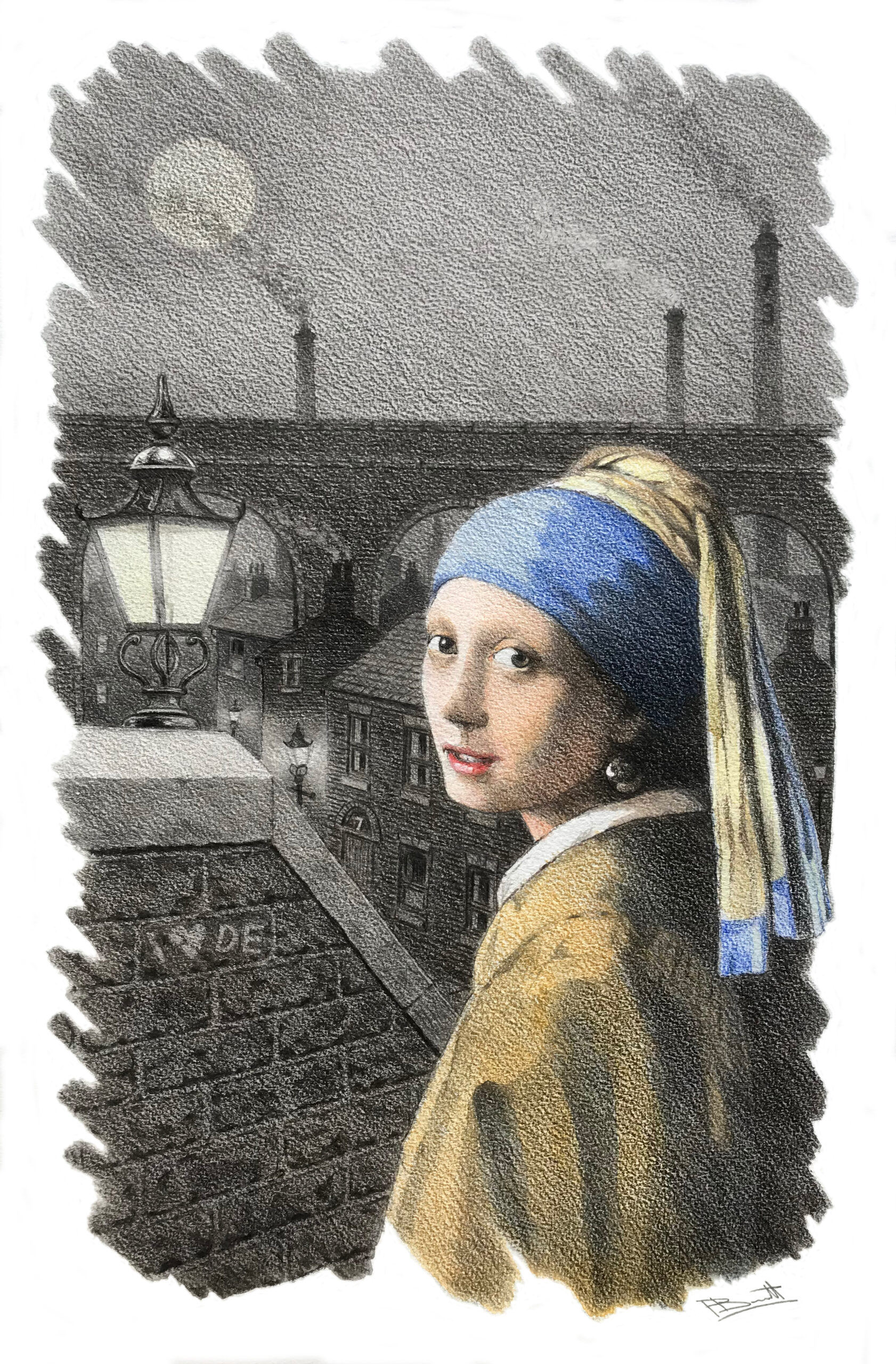 Lamplight Original Artwork - P F Bennett Art